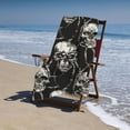 PHYHOO Skull Pattern Microfiber Beach Towel, Halloween Skeleton Large ...