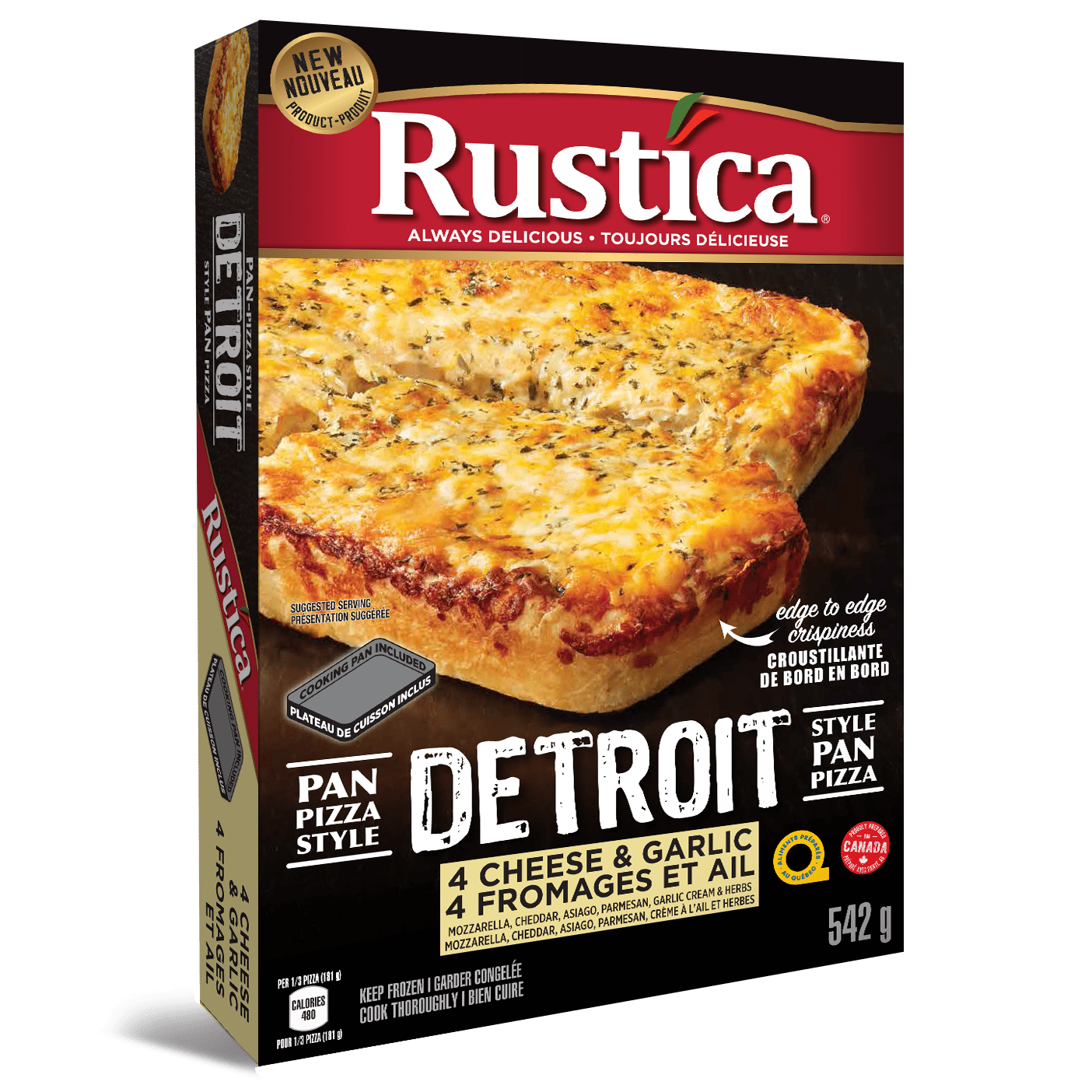 Click here for Rustica Detroit Style Pan Pizza 4 Cheese And Garli... prices