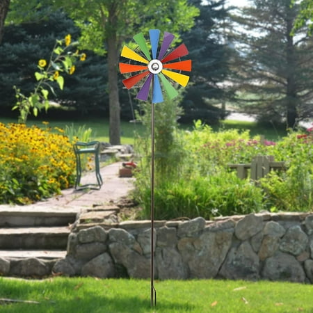 Colored Flower Wind Spinner,Meter Windmills for Balcony Pinwheels Patio ...