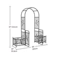Dextrus Heavy Duty Steel Garden Arch with Planter Boxes and Gate ...