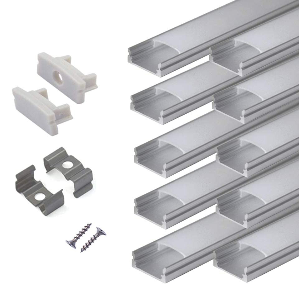 79" Aluminum Low profile channel for LED (10 sets) 2M 6.6 ft - Walmart.com
