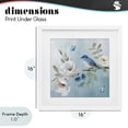 Stupell Industries Pastel Blue Bird Blooms White Framed Print Under ...