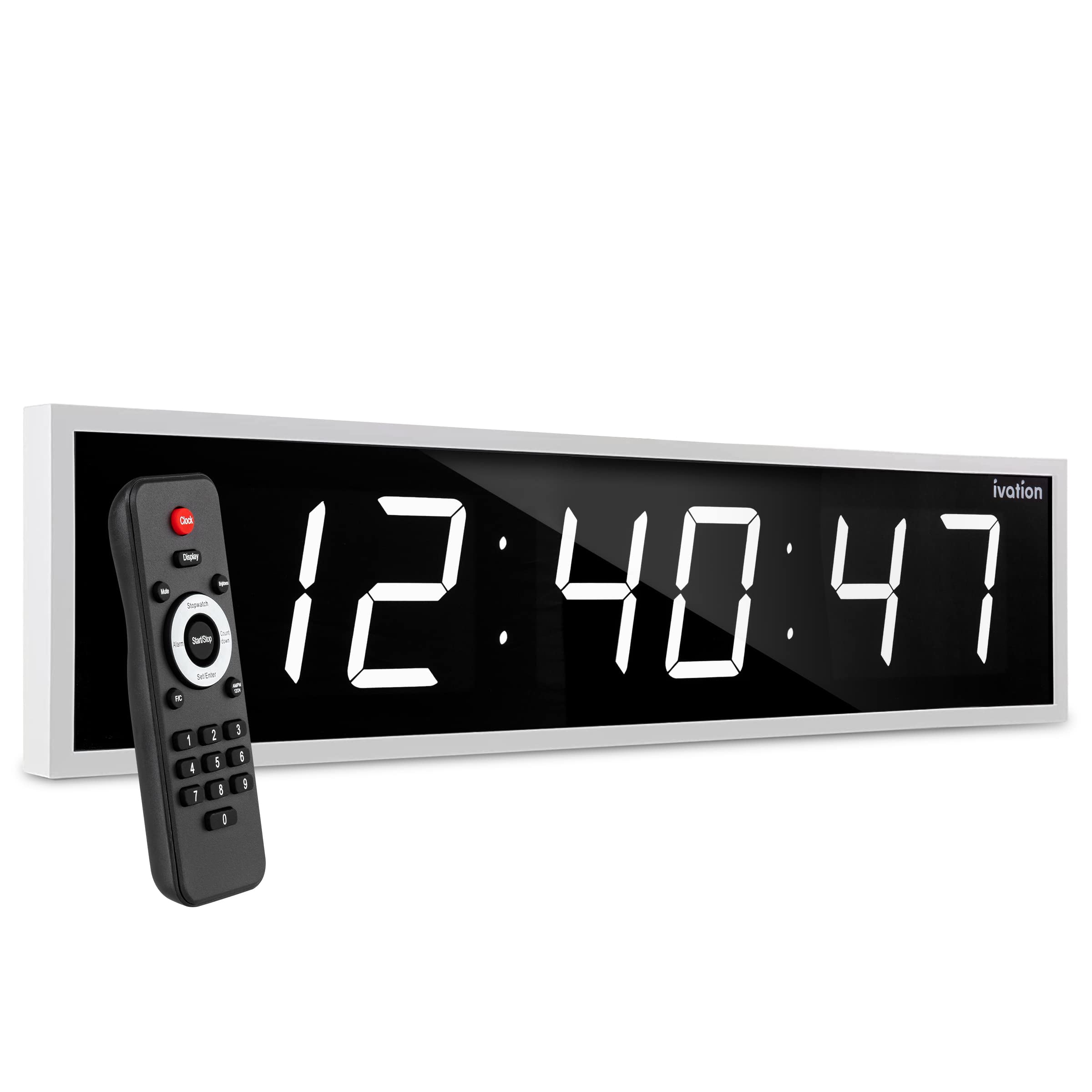 Reloj LED Ivation Huge de 122 cm con cronómetro y alarmas, color rojo ...