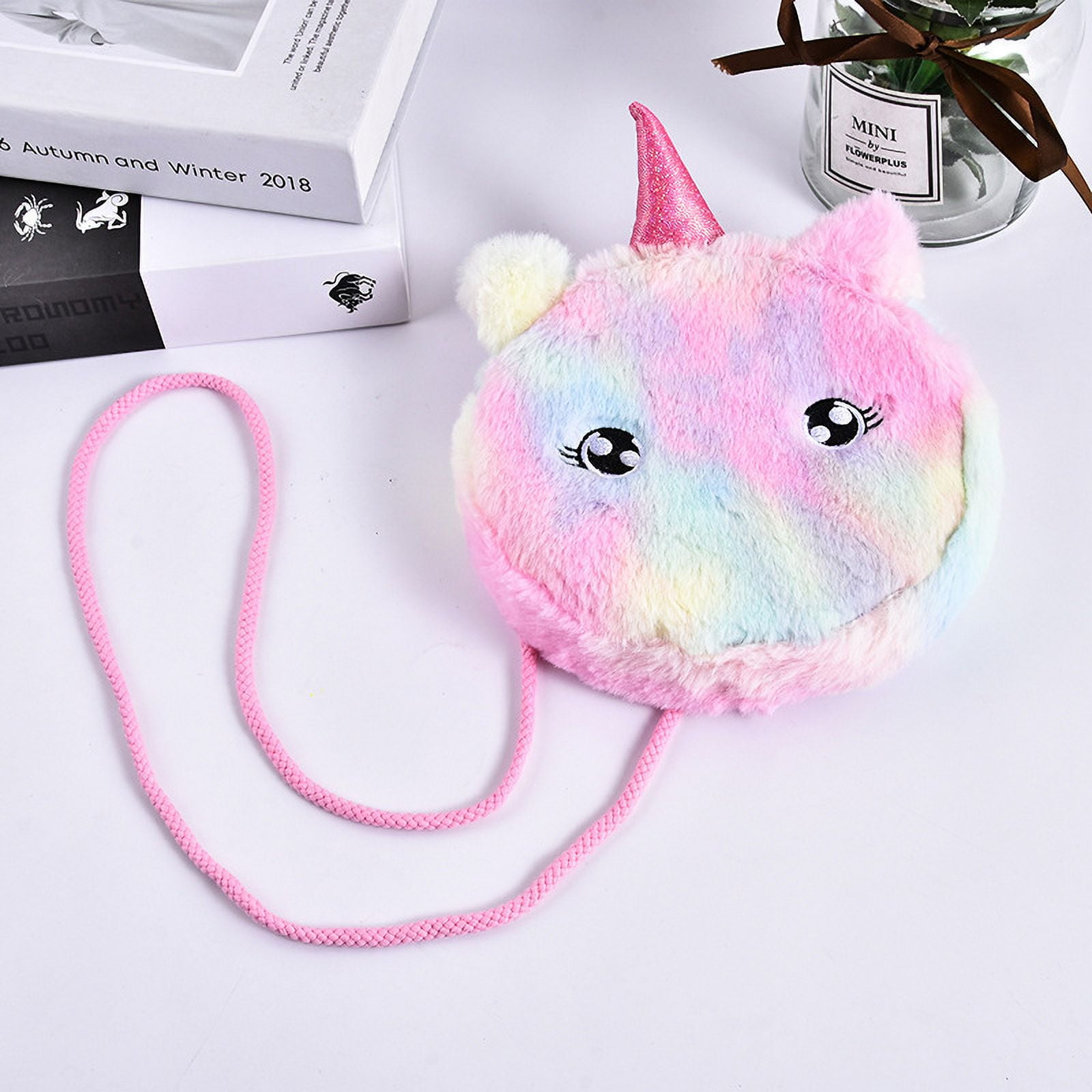 2 Pieces Little Girl Purses Toddler Crossbody Purses Plush Unicorn ...