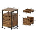 SUPERJARE Mobile File Cabinet with Lock, Charging Station & 2 Drawers ...