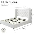 4 EVER WINNER Queen Size Bed Frame, White Queen Bed Frame, Modern ...