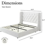 4 EVER WINNER Queen Size Bed Frame, White Queen Bed Frame, Modern ...
