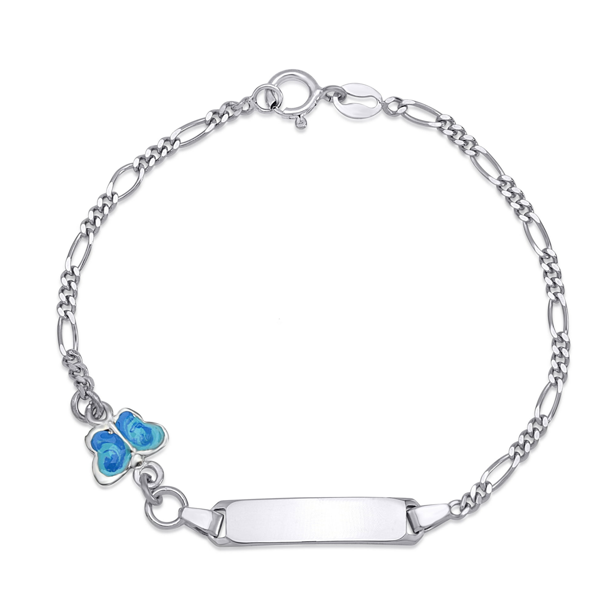 Click here for Unicornj Sterling Silver 925 Id Bracelet Girls Blu... prices