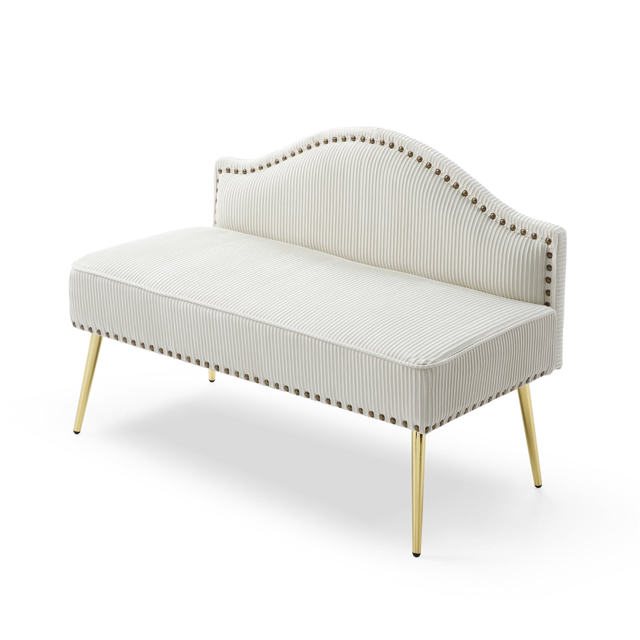 Accent Sofa, 46.5" Width Modern Upholstered Pleated Velvet Loveseat ...