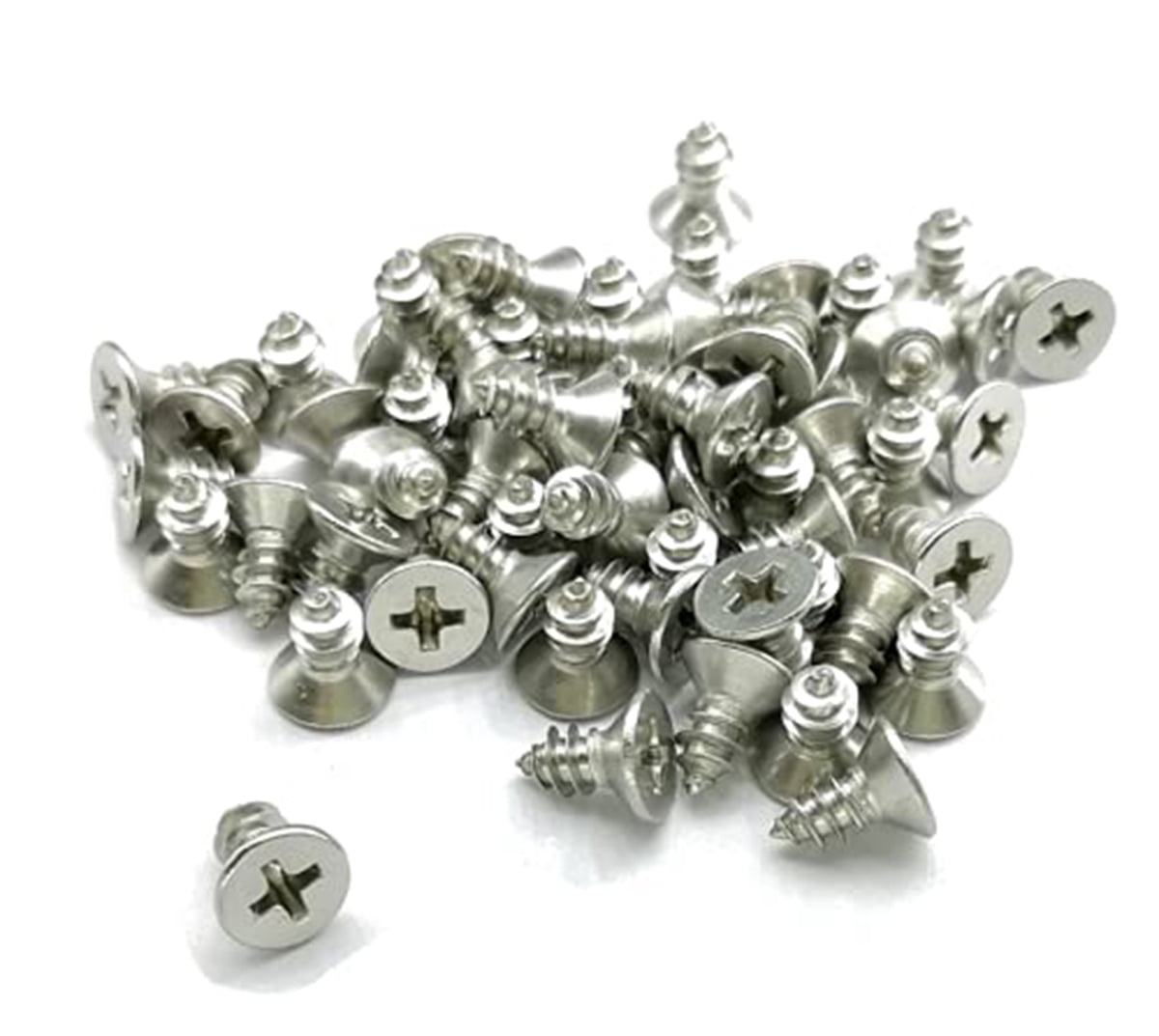 50Pcs M3x8mm Phillips Flat Head Self Tapping Wood Screws,304 Stainless ...
