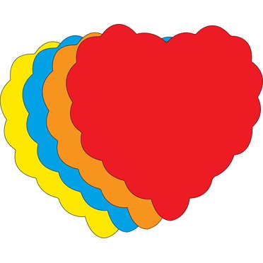 Heart Large Assorted Color Creative Cut-Outs- 5.5” - Walmart.com