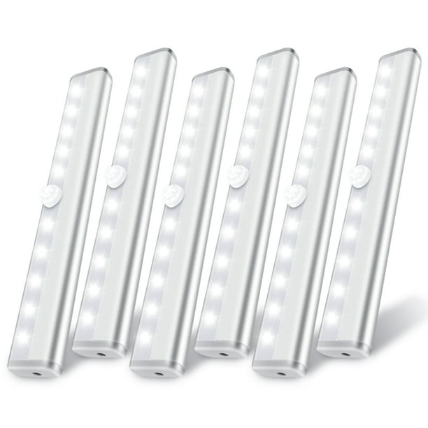 6 Pack LED Motion Sensor Lights, 10 LED Closet Lights, Stick-On ...