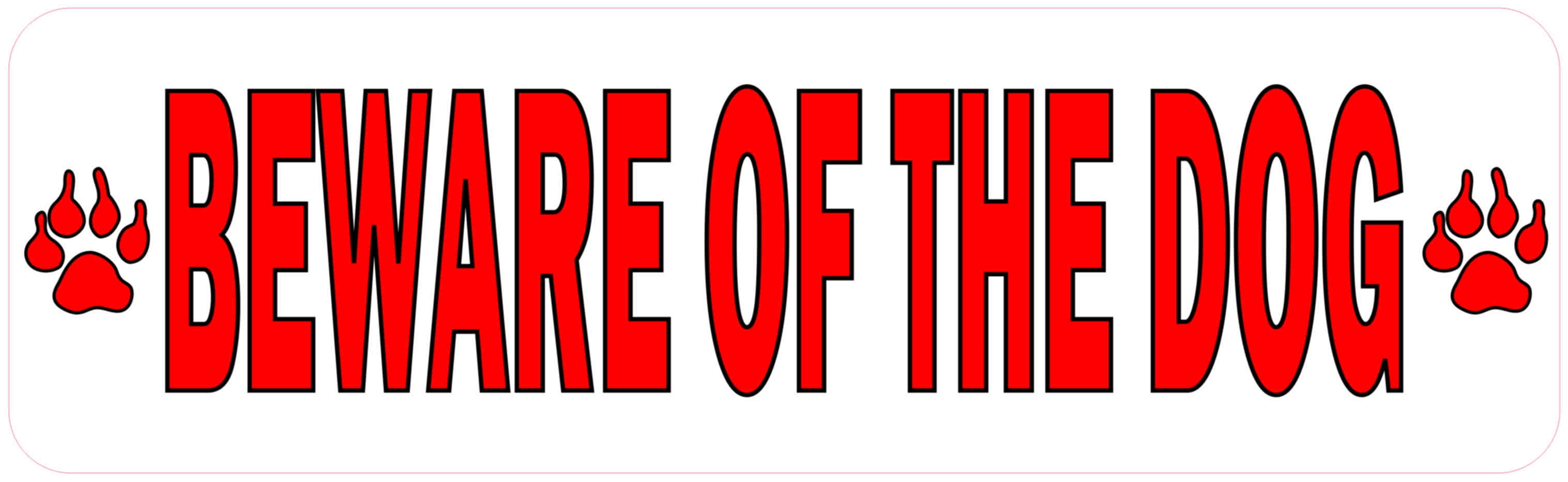 10in x 3in Red Beware Of The Dog Sticker Vinyl Animal Caution Sign ...
