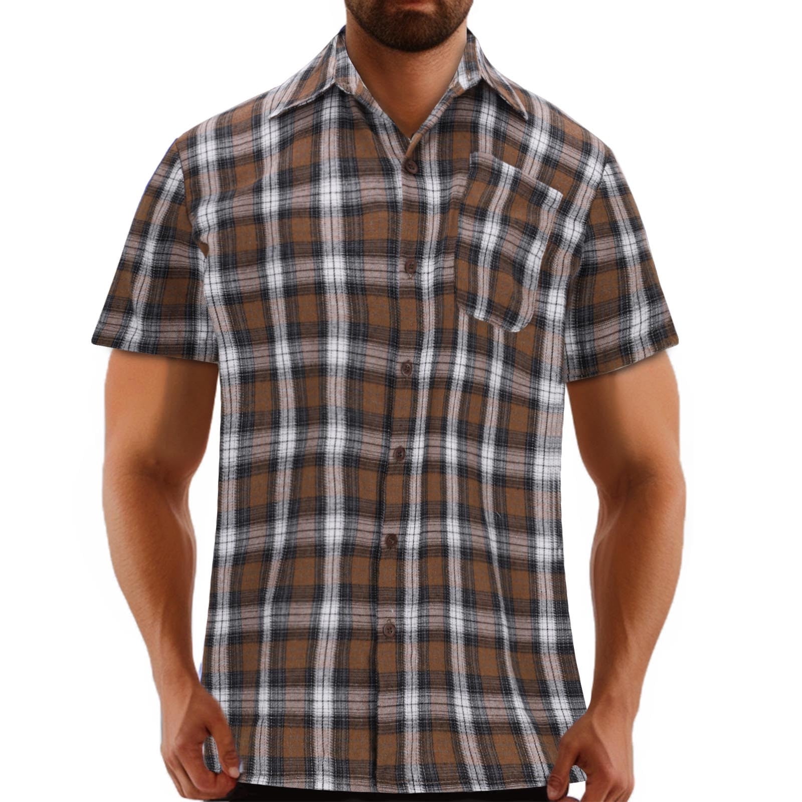 Click here for Admvng Big And Tall Shirts For Men Casual Check Bu... prices