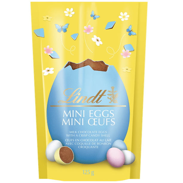 Lindt Milk Chocolate Candy Coated Mini Eggs, 125-Gram Bag, 125 g ...
