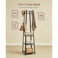 Coat Rack, Coat Stand with 3 Shelves, Hall Tree Free Standing with ...