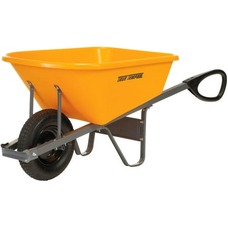 6 Cu. Ft Poly Tray Wheelbarrow, with Ergonomic Grip Handles | Walmart ...