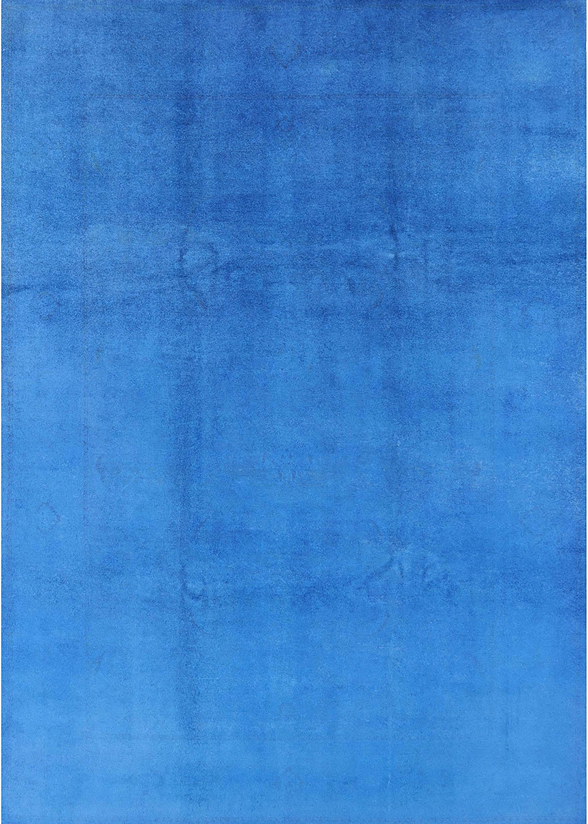 Ahgly Company Indoor Rectangle Mid-Century Modern Neon Blue Oriental ...