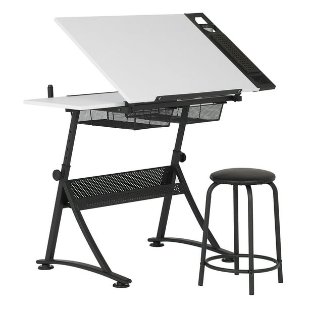 Studio Designs 47.75W Laminate Fusion Craft Center Drafting Table White ...