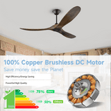 70" Large Airflow Ceiling Fan No Light - Farmhouse Style Wood 3 Blades ...