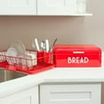 Fifth Ave Kraft Bread Box For Kitchen Countertop, Metal, Vented With ...