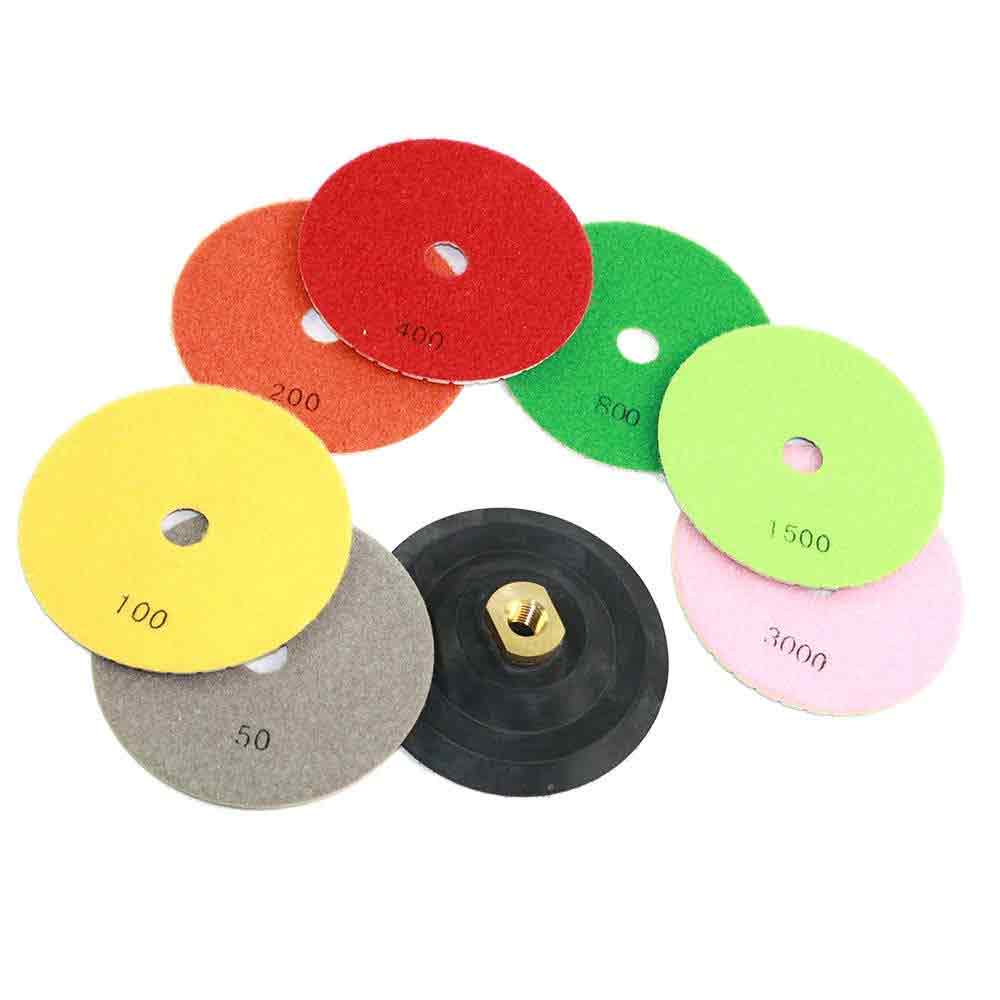 5" Diamond Polishing Pad Set Includes: 50, 100, 200, 400, 800, 1500 ...