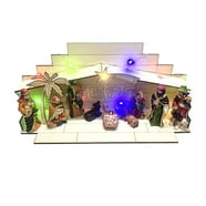 AmishToyBox.com Wooden Manger Scene, One-Piece Nativity Set for Mantel ...