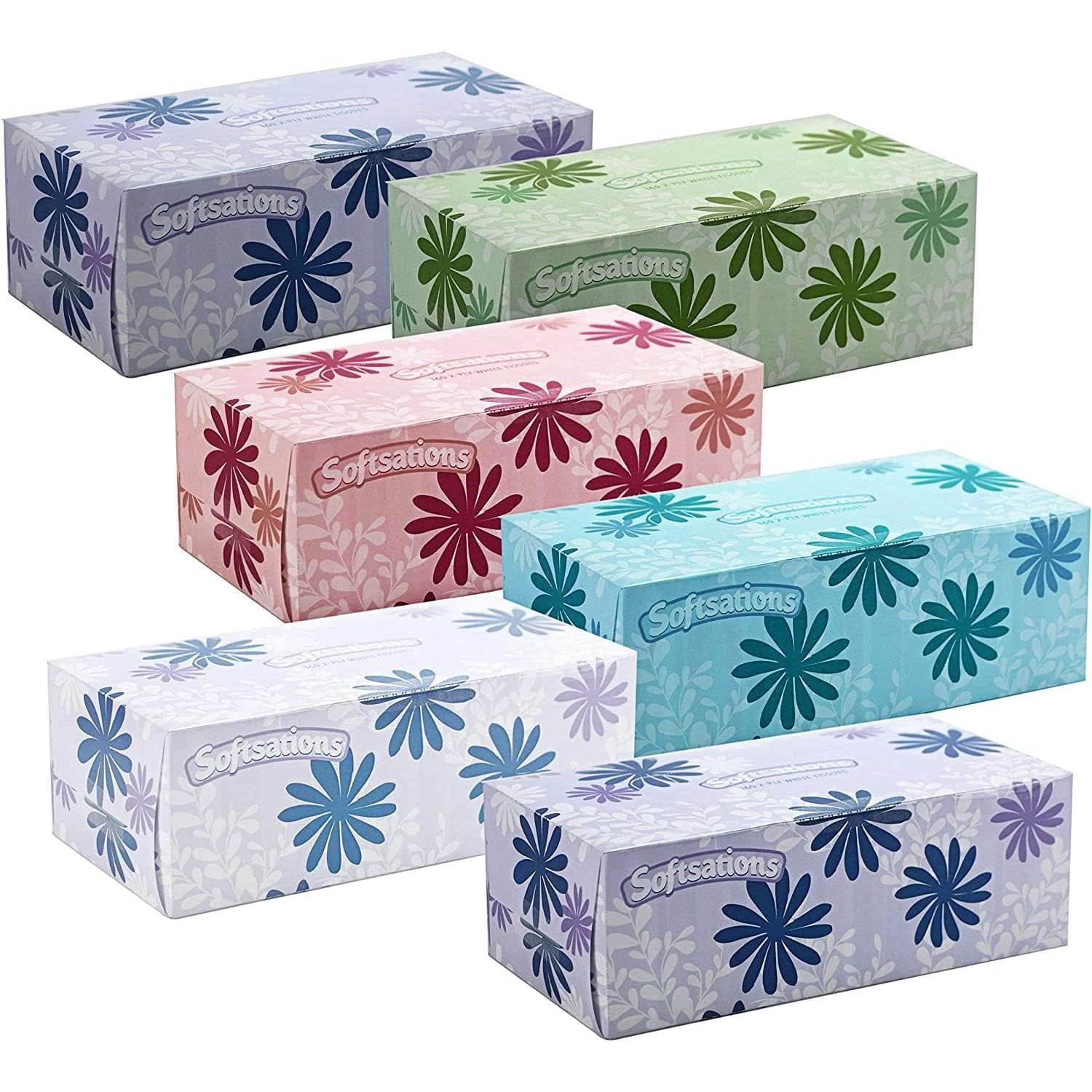 LMHF Facial Tissues - 160 Tissues Per Box - 6 Tissue Boxes - 2-Ply ...