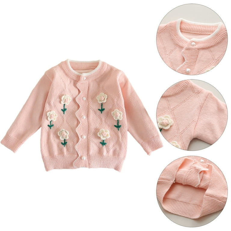 GYRATEDREAM Toddler Girls Crewneck Cardigan Sweaters Long GYRATEDREAM Toddler Girls Crewneck Cardigan Sweaters Long