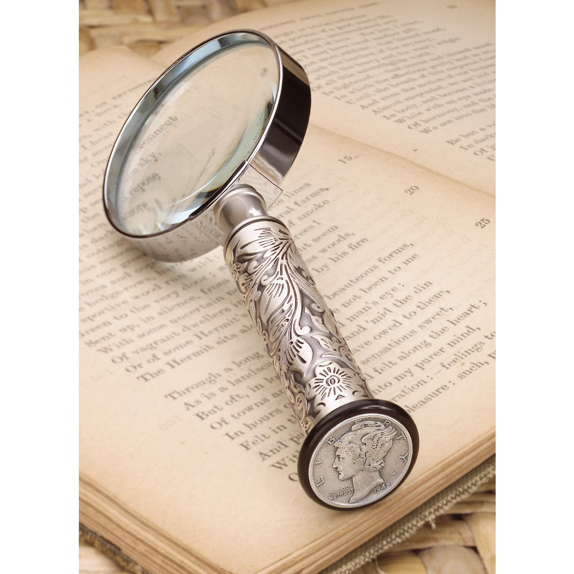 American Coin Treasures Silvertone Mercury Dime Magnifying Glass American Coin Treasures Silvertone Mercury Dime Magnifying Glass