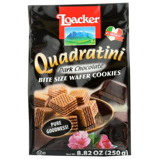 Loacker Quadratini Dark Chocolate Wafer Cookies, 8.82 Oz - Walmart.com ...