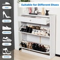 TrumanPick Shoe Storage Cabinet with 2 Flip Drawers, 35.4"W ...