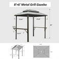 8'x6' Grill Gazebo, Sun Protection Double Roof BBQ Canopy, Stable ...