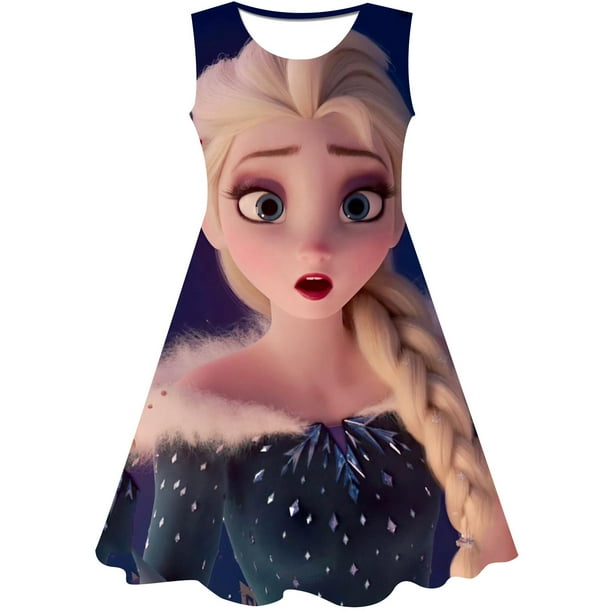 Niñas verano nuevo lindo Disney Frozen Elsa vestido niñas ropa fiesta ...