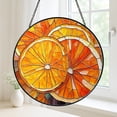 Orange Slice Citrus Window Suncatcher Stained Glass Style Hanging Decor ...