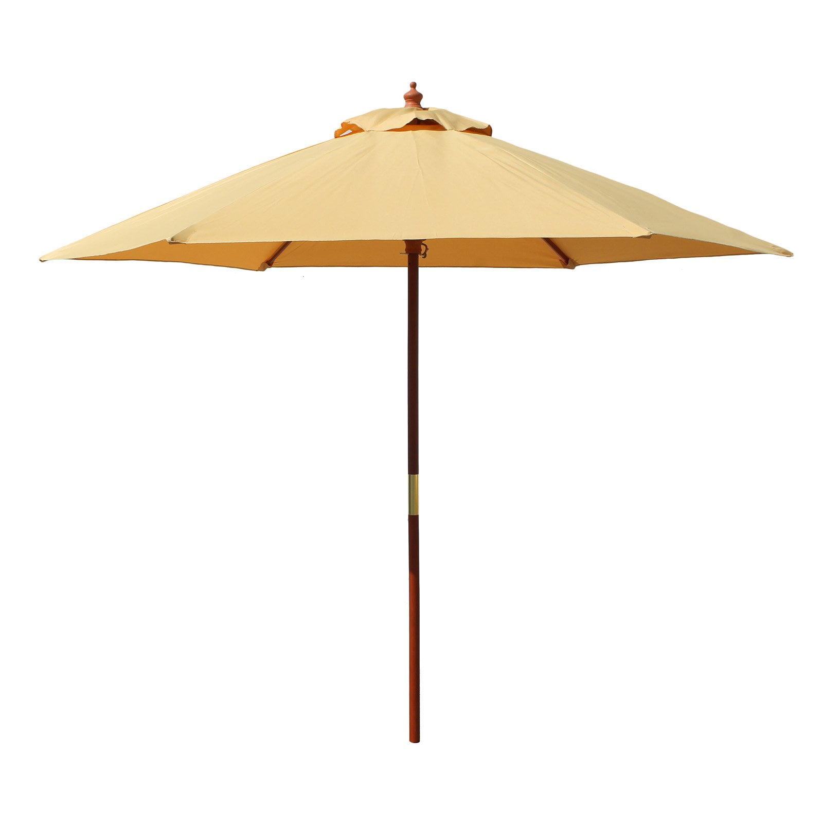 Yellow Balau Hardwood 9.8-foot 8-ribbed Push-up Umbrella with Pully ...
