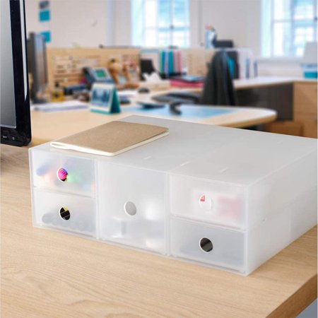 Office Organizer Storage Box Set, Stackable Storage Bin, Cosmetic ...