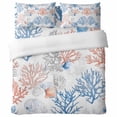 4 Pieces Duvet Cover Queen Bedding Sets Colorful Coral Summer Ocean ...