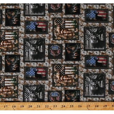 23.5" X 44" Panel Realtree Patriotic Deer Buck American Flag Hunting ...