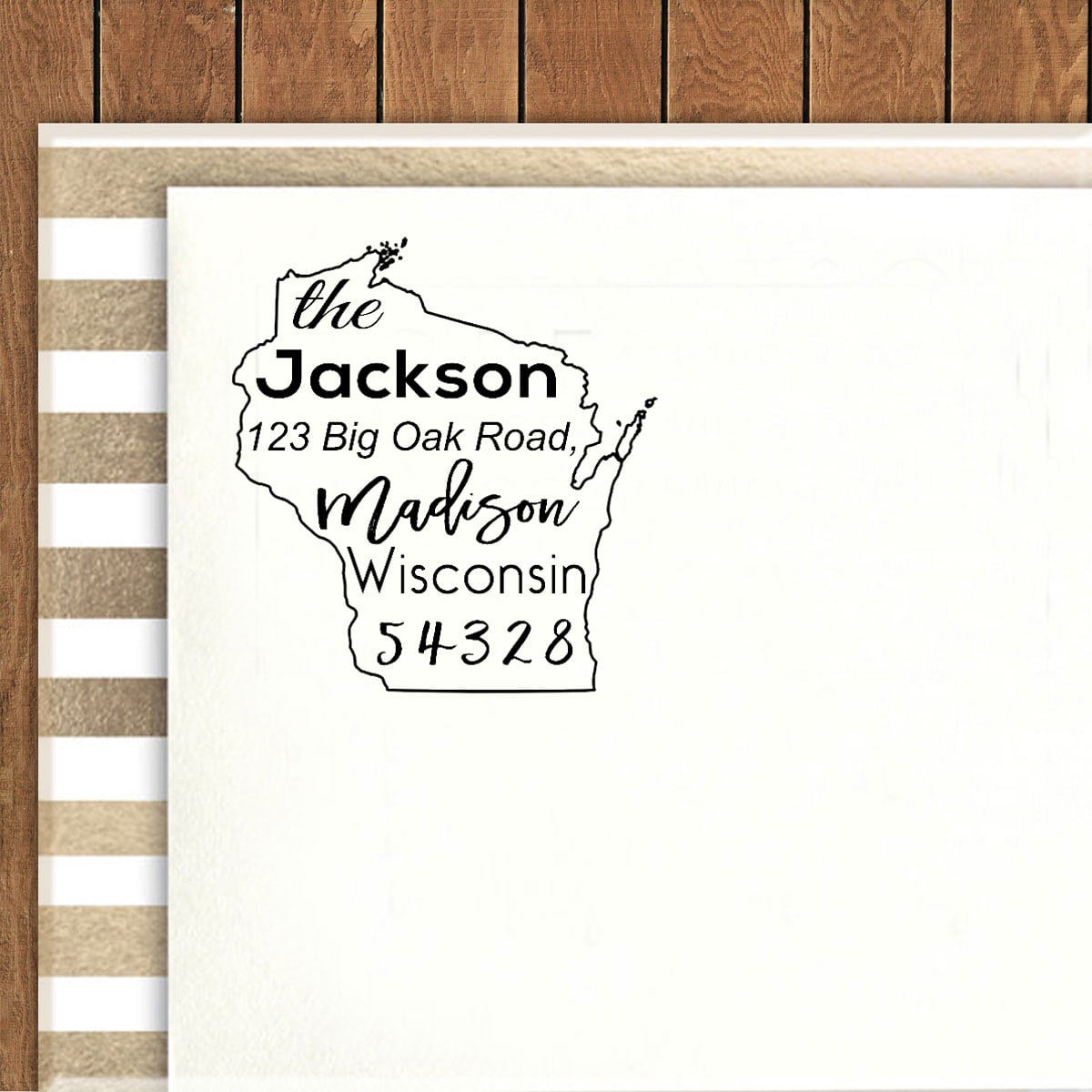 Printtoo Round Custom Return Address Rubber Stamp Self Inking Wisconsin ...