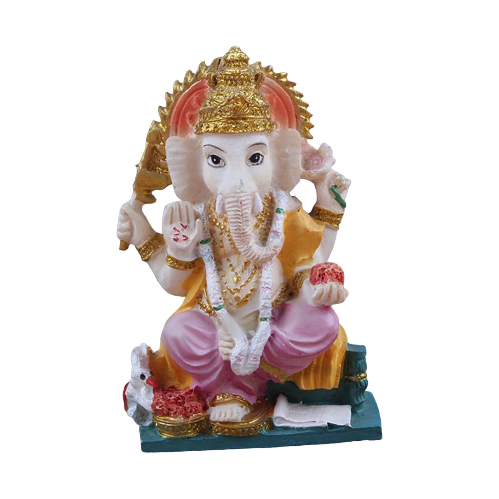 Mini Simulation Hindu Deity Statue Elephant Sculpture for Shelf Table A ...