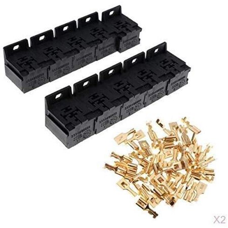 YASEKING 20pcs 5 Pin Relay Base Holder Kit - Terminals & Mounting ...