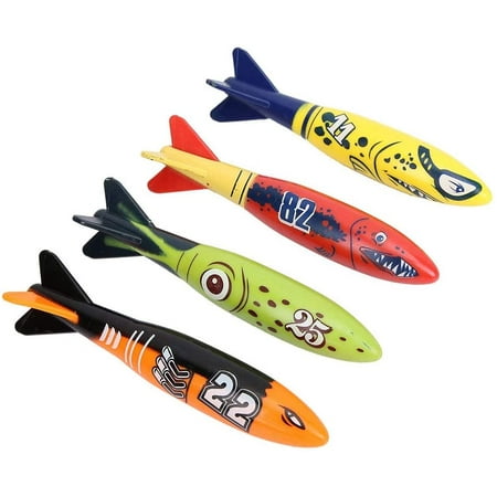 Dyfrio Diving Pool Toys, 4 Pcs Underwater Torpedo Rocket, Bath Water ...