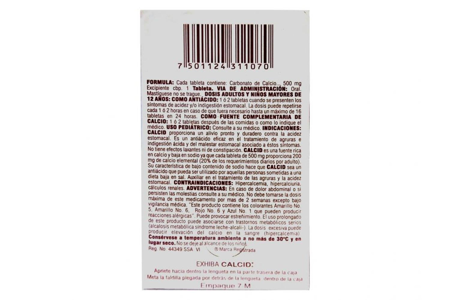 Calcid Caja Con 12 Rollos De Tabletas Masticables Sabores Surtidos Pro ...