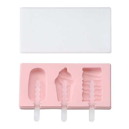 Popsicle Silicone Molds , Ice Cream Bar Mold, 3 Cavities Ice Pop Mold ...