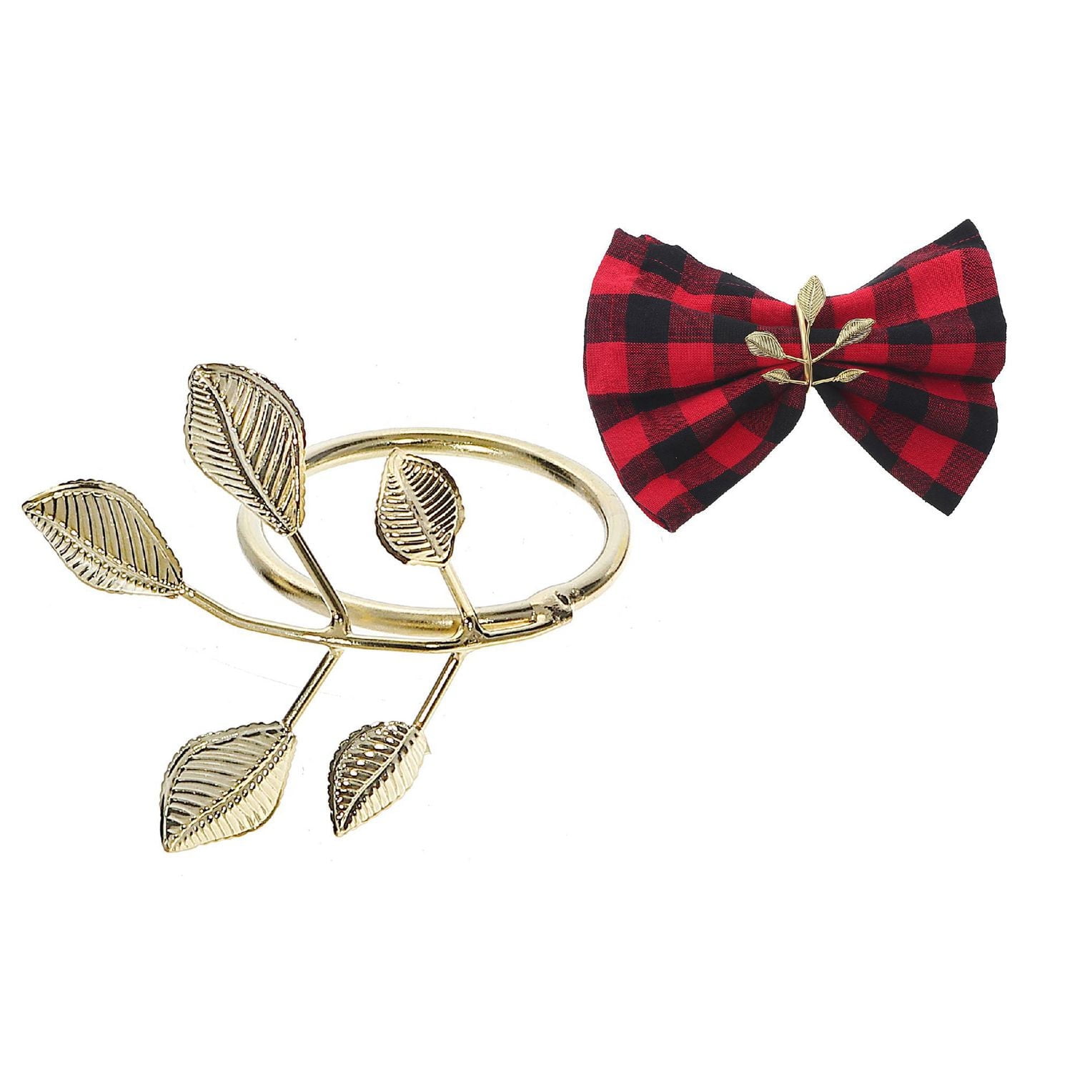 Click here for Ih Casadécor Gold Metal Leaf Napkin Ring - Set Of... prices