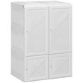 HOMCOM Portable Wardrobe Closet, Foldable Bedroom Armoire with 3 Cube ...