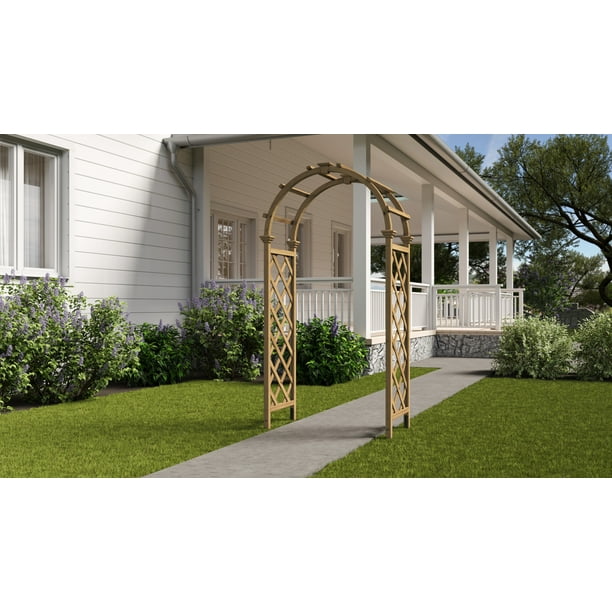 Vita 43"L x 23"W x 81"H Collingwood Cedar Arbor, Golden Brown, VA68893 ...