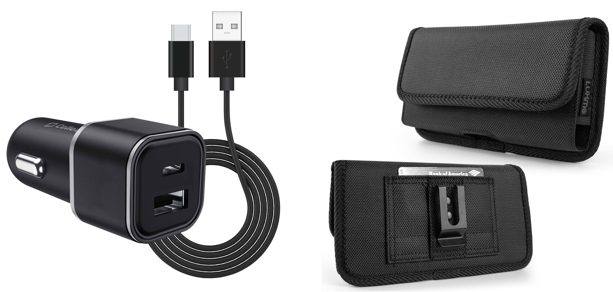 Pouch and Car Charger Bundle for Nothing Phone 1: Horizontal Rugged ...