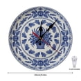 2D Flat Wall Clock Art Print, Silent Non Ticking Battery Operated,Blue ...